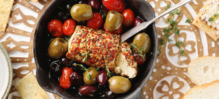 Baked Mediterranean Goat Cheese Dip - Celebrity Goat